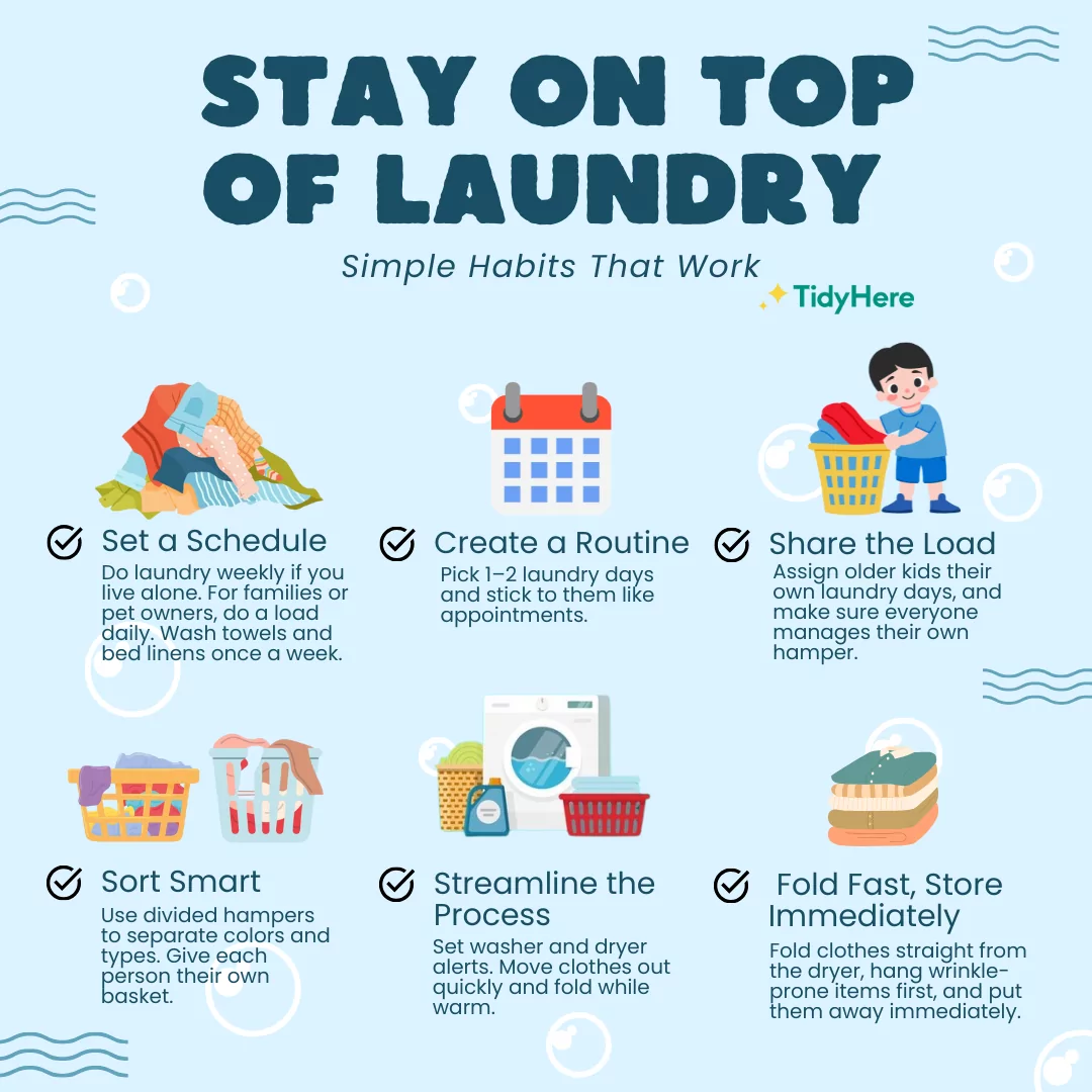 How to Stay on Top of Laundry - Tidy Here Cleaning Service